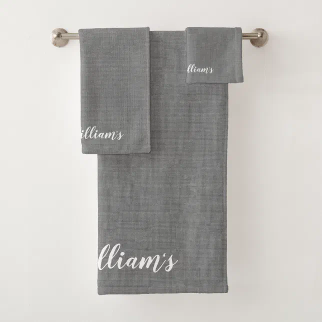 Gray Monogrammed Towel Set | Zazzle