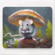 Gray Mouse Under a Toadstool Mouse Pad | Zazzle