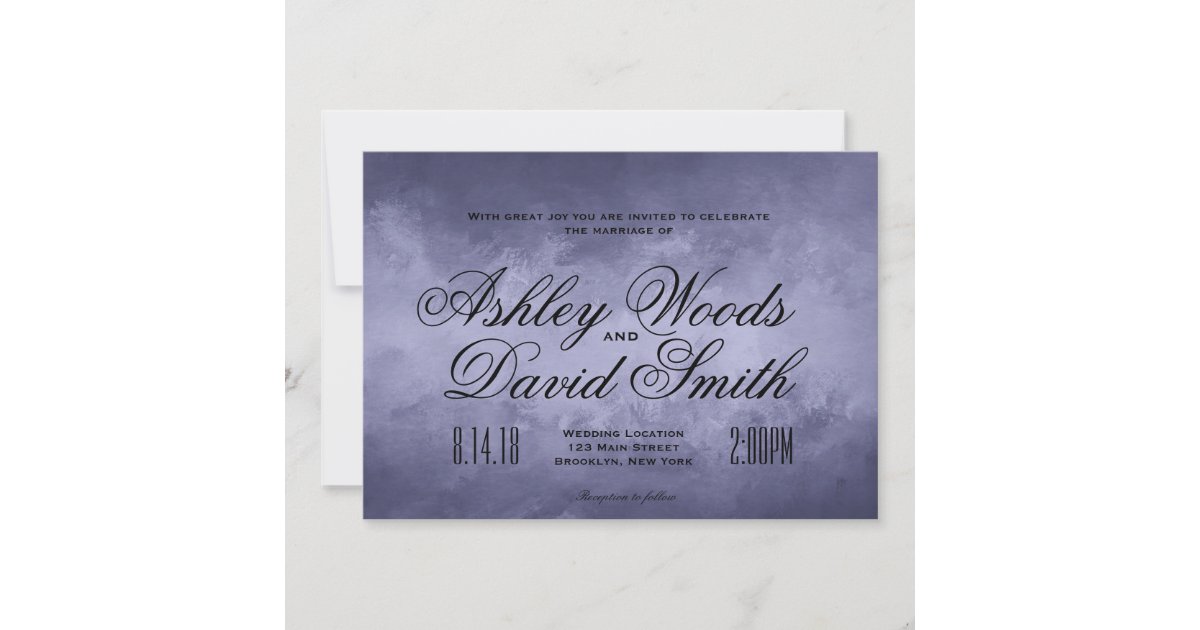 Gray Paint Background Wedding Card | Zazzle