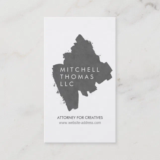 Gray Painted Logo Business Card | Zazzle
