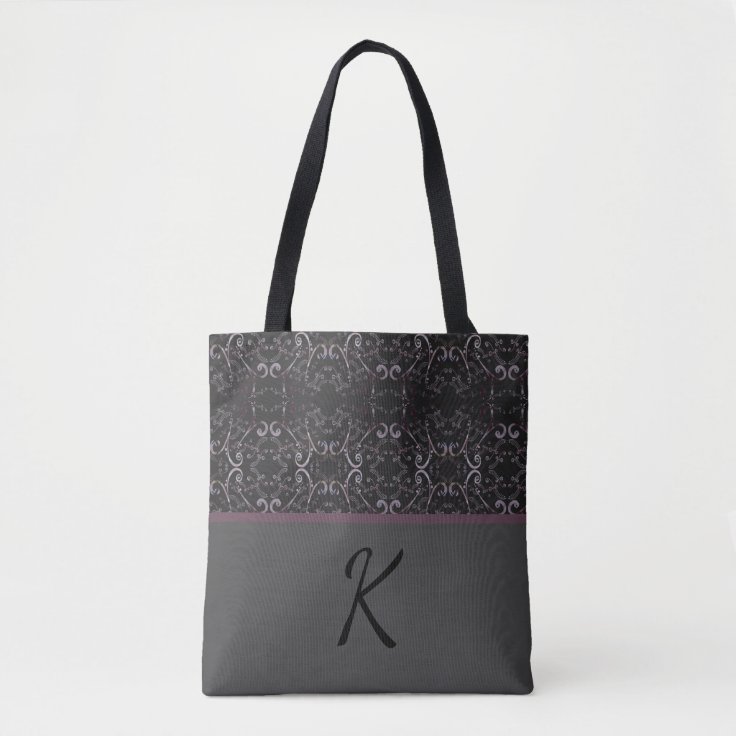 Gray Pattern Personalized Tote Bag | Zazzle
