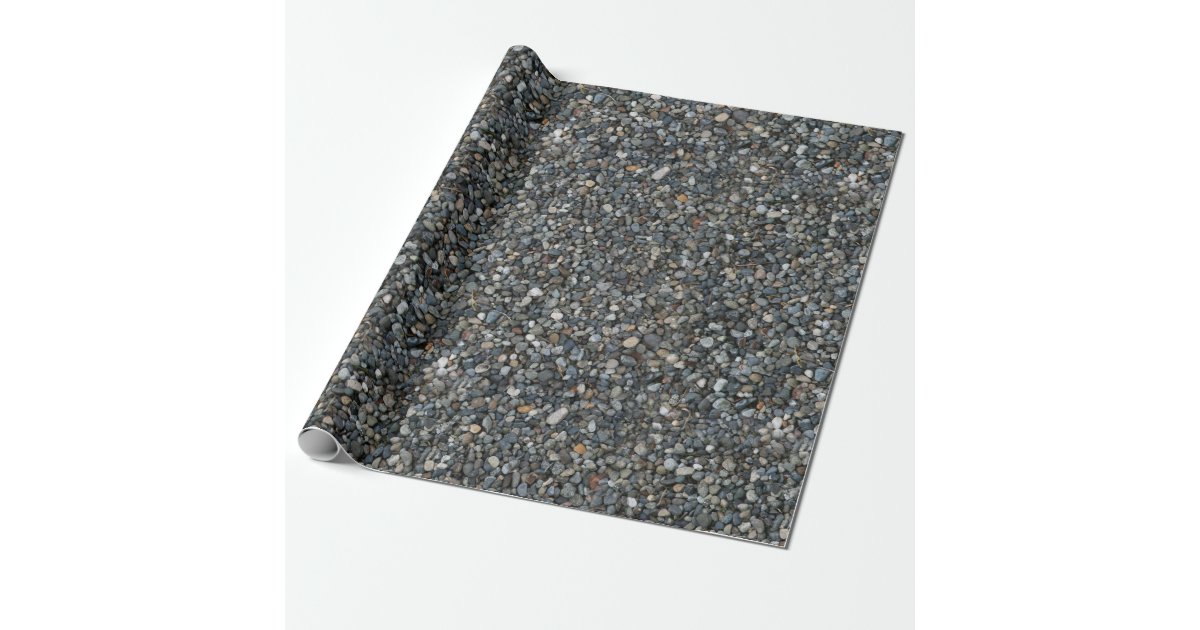 Gray Pea Gravel Rocks Pebbles Wrapping Paper | Zazzle