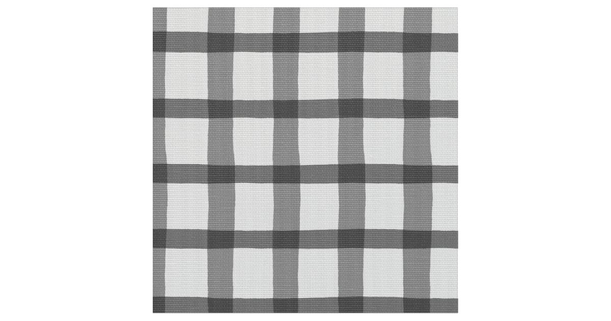 Gray Plaid Buffalo Check Fabric | Zazzle