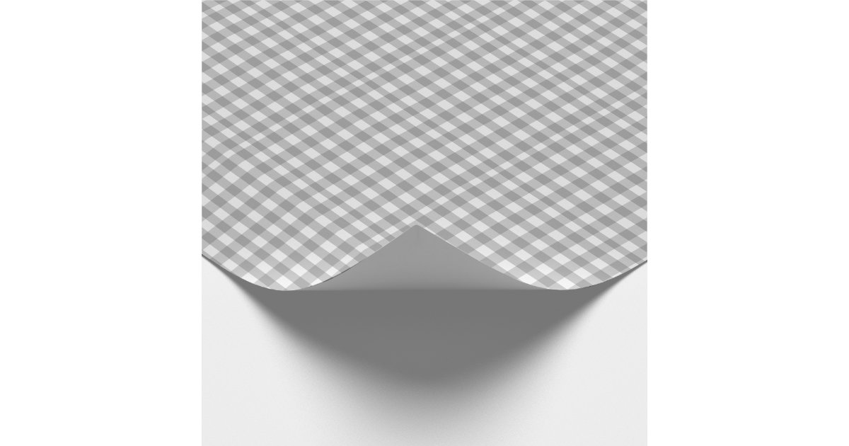 Gray Plaid Gingham Country Farmhouse Simple Wrapping Paper | Zazzle