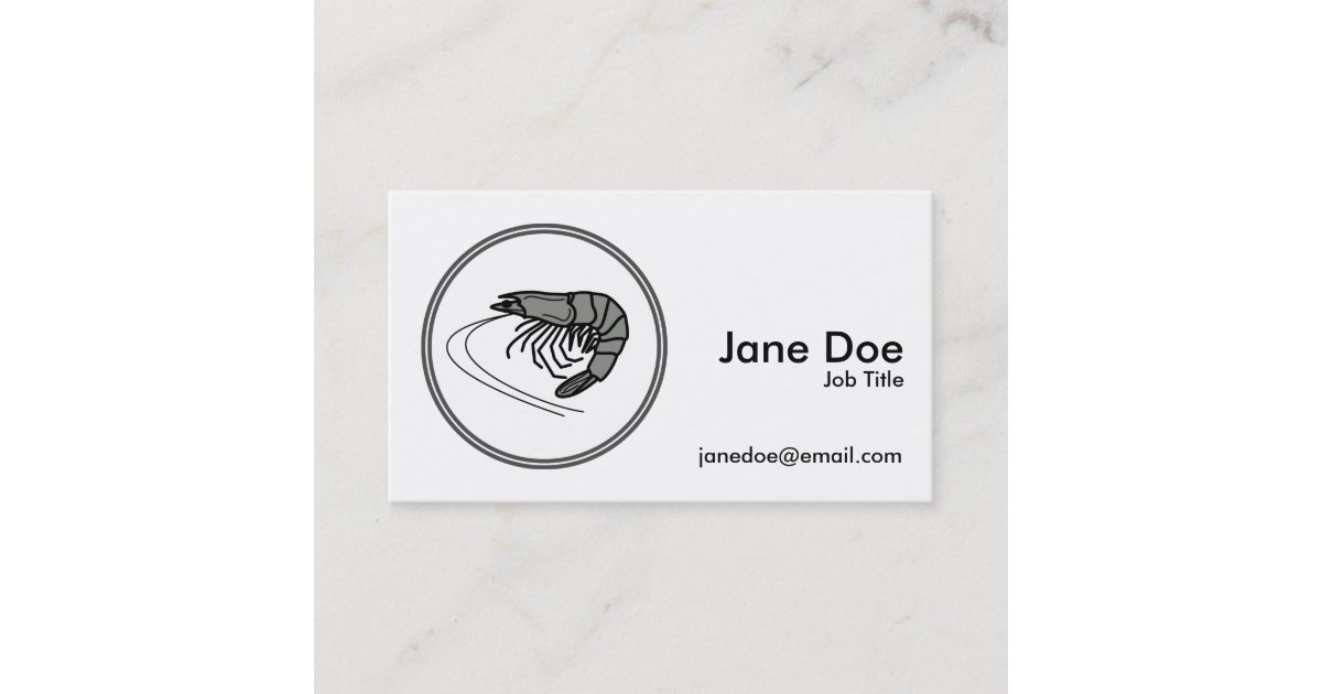 Gray Prawn - Fish Prawn Crab Collection Business Card | Zazzle