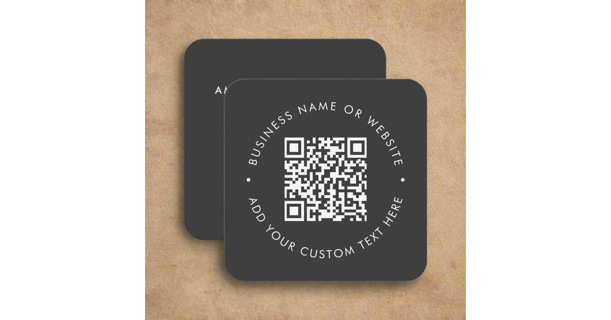 Gray QR Code l Professional Clean simple Square Business Card | Zazzle