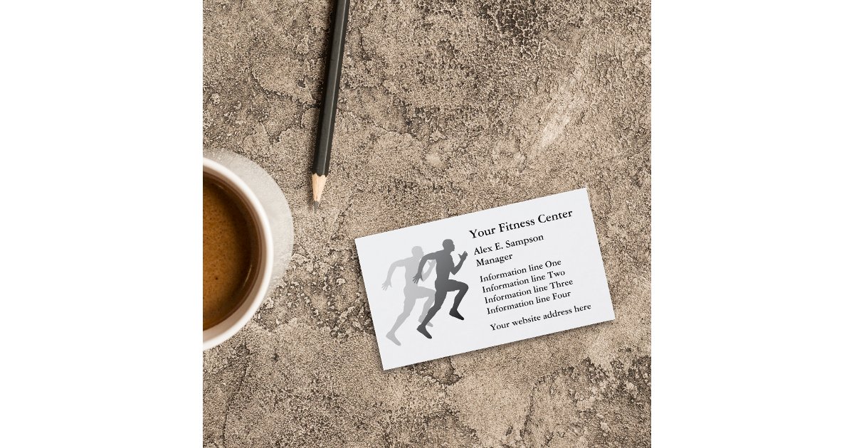 Gray Runner Fitness Business Template Business Card | Zazzle