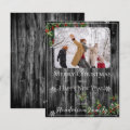 Gray Rustic Holly Branches Flat Holiday Photo Card | Zazzle