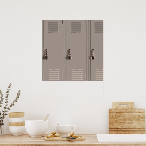 Gray School Lockers, High School Student Poster | Zazzle