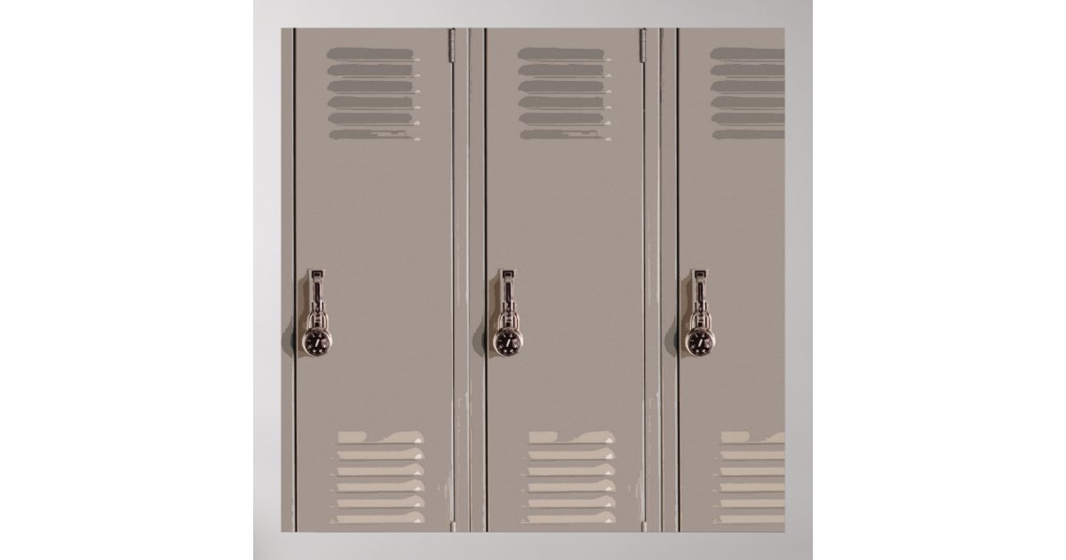 Gray School Lockers, High School Student Poster | Zazzle