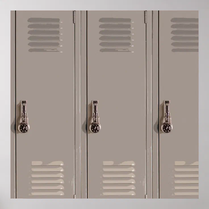 Gray School Lockers, High School Student Poster | Zazzle