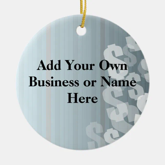 Gray Shades Dollar Signs Financial Design Ceramic Ornament | Zazzle