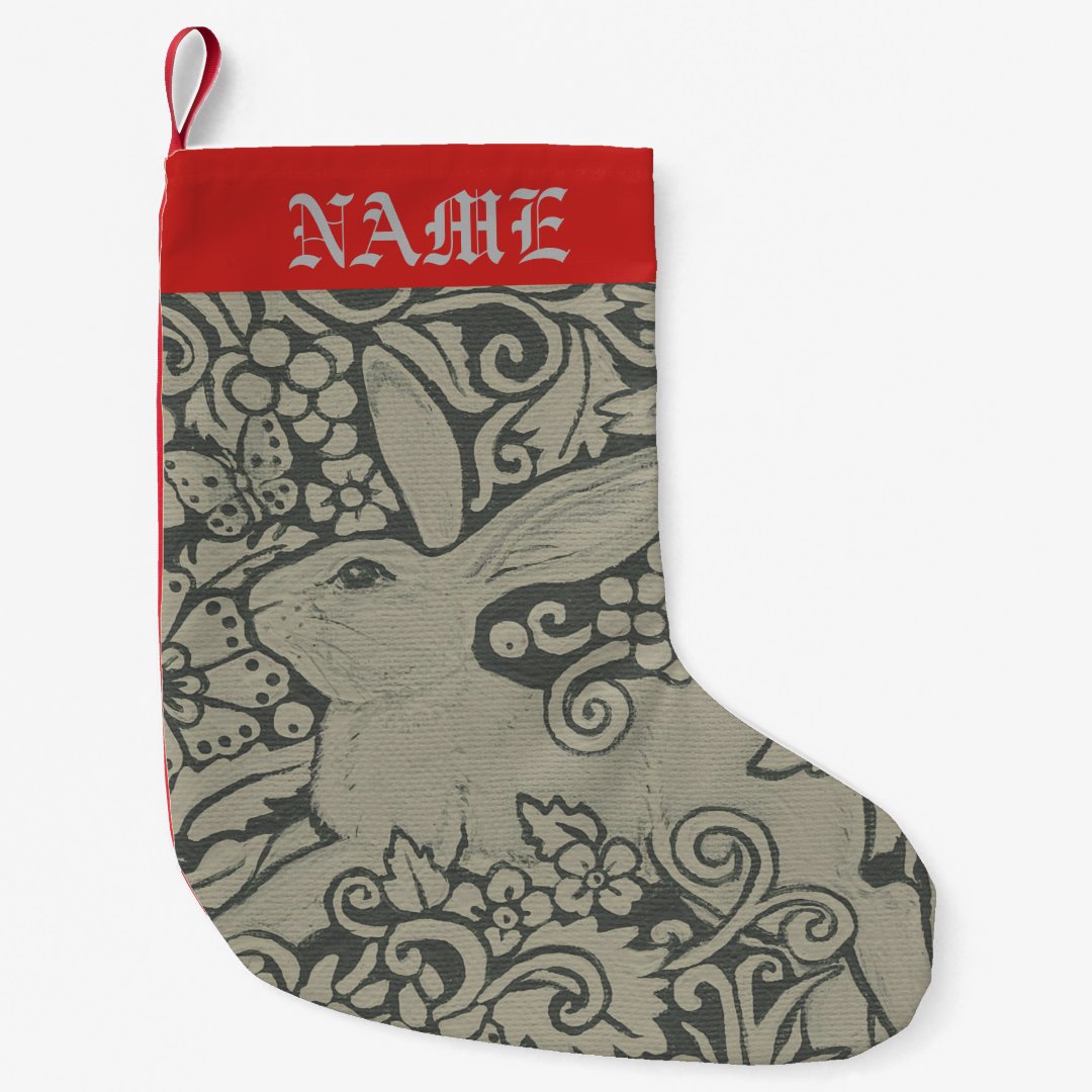 Gray Shades Rabbit Christmas Stocking Personalized | Zazzle