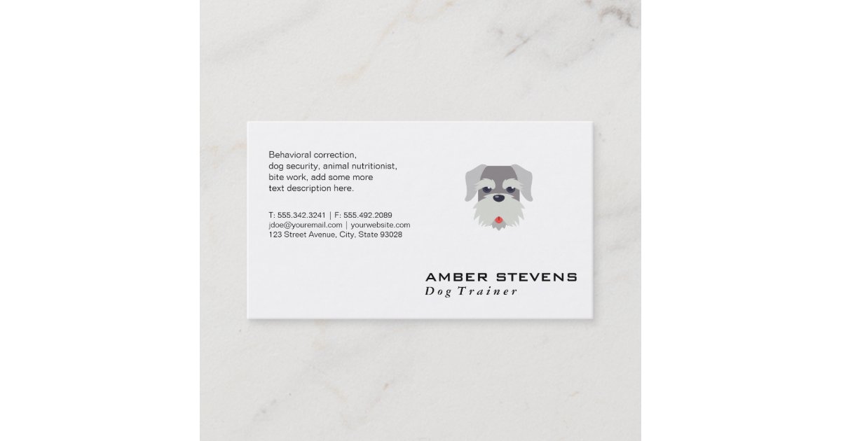 Gray Shaggy Dog Icon Business Card | Zazzle