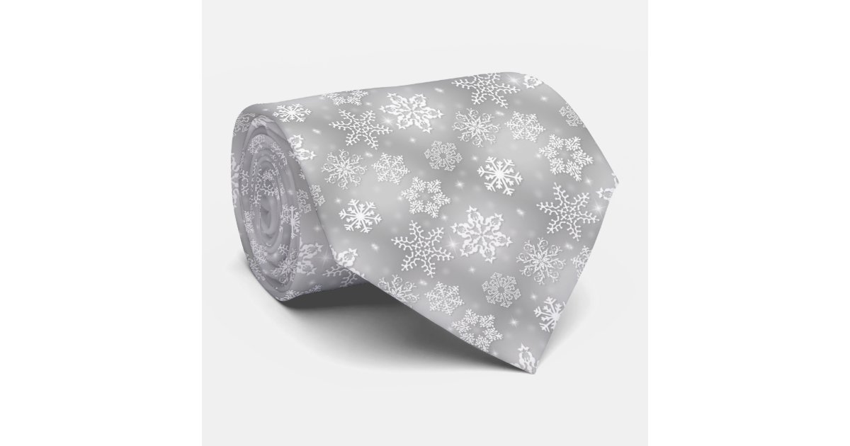 Gray snowflake pattern Holiday tie | Zazzle.com