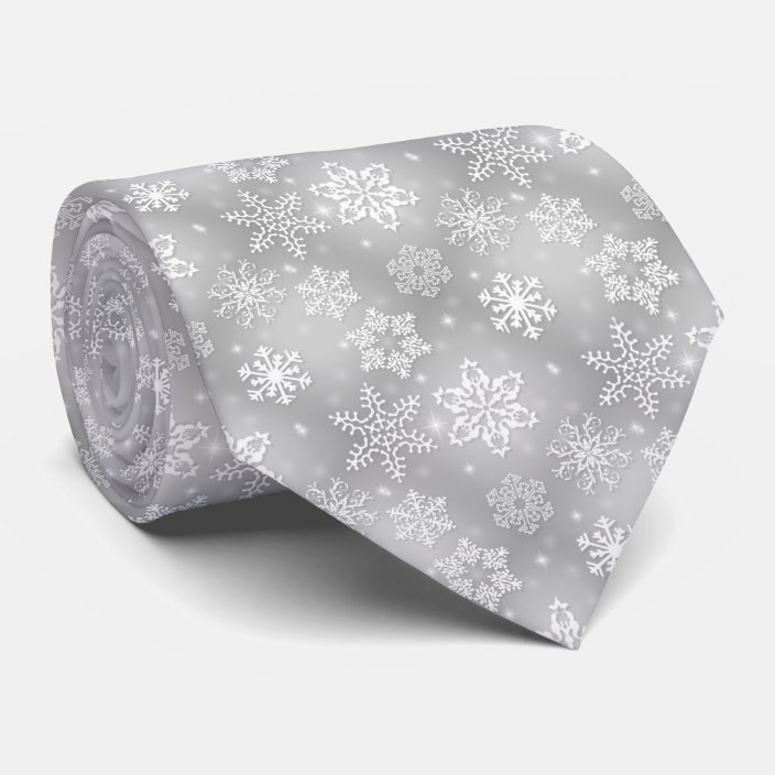 Gray snowflake pattern Holiday tie | Zazzle.com
