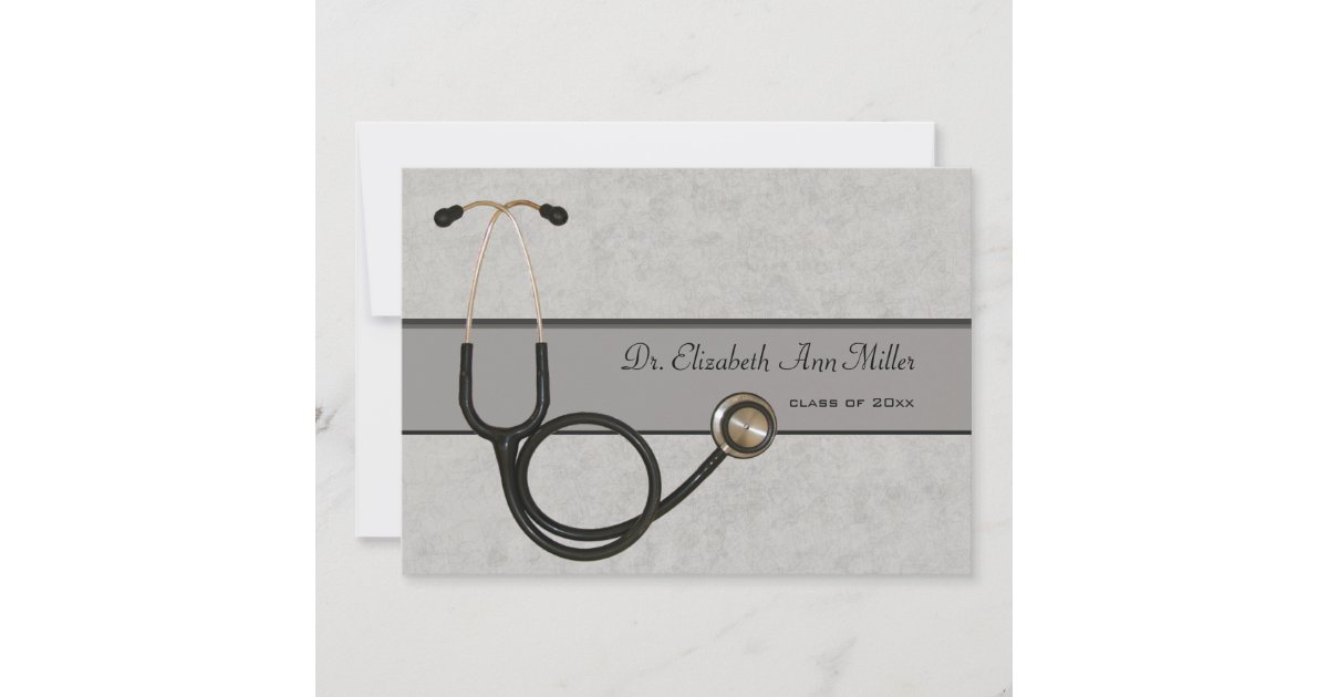 Gray Stethoscope - Graduation Party Invitation | Zazzle