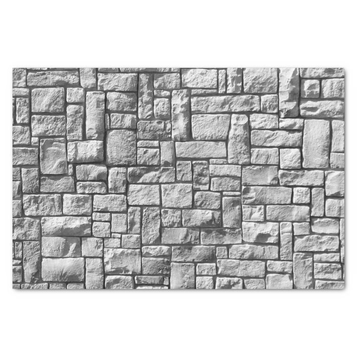 Gray Stone Brick Wall Texture Tissue Paper | Zazzle.com