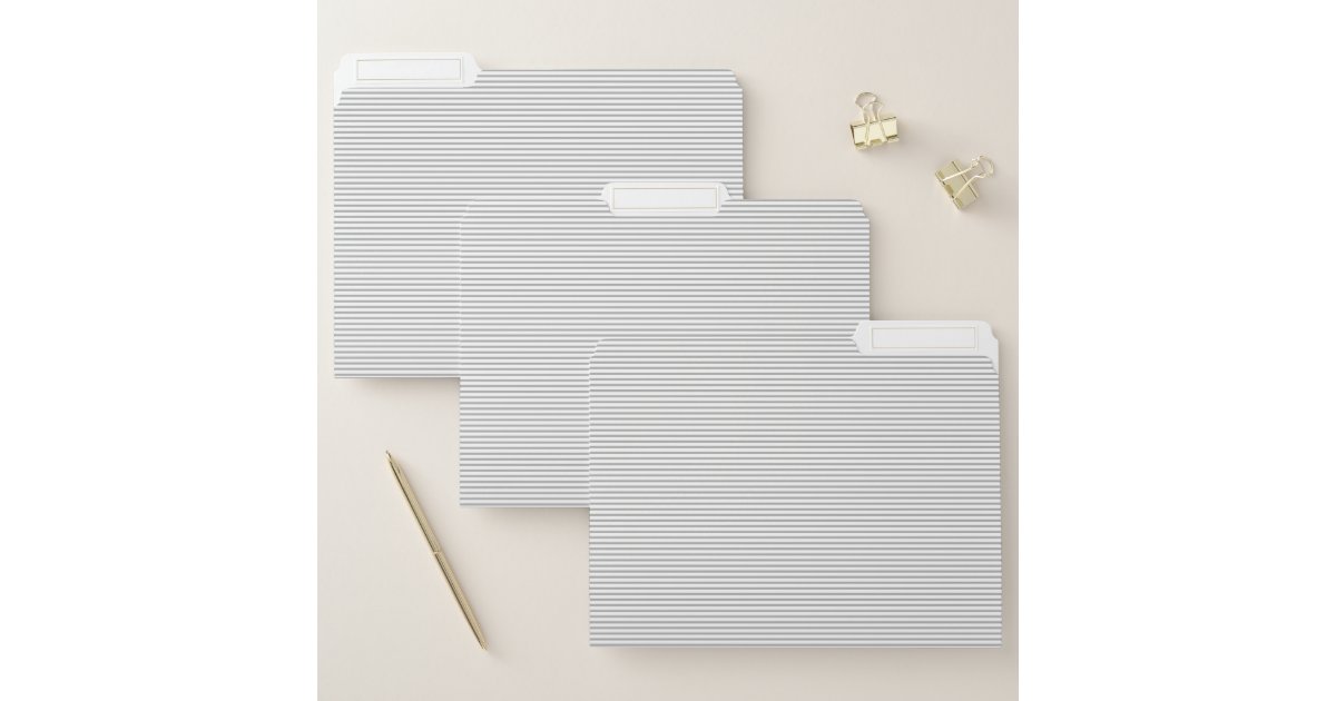Gray Stripe File Folders | Zazzle