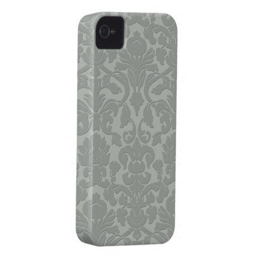 Gray Subtle Embossed Style Damask Iphone 4/4S Case | Zazzle