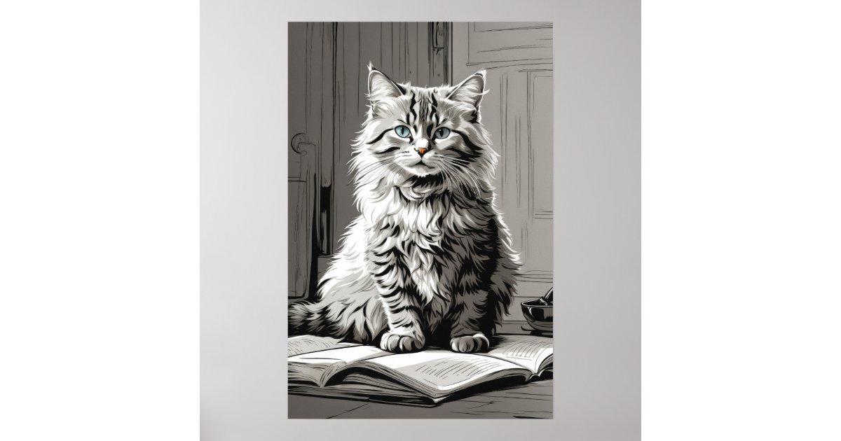 Gray Tabby Cat Poster | Zazzle
