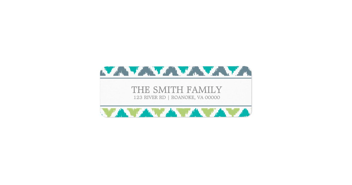 Gray Teal Green Zigzag Tribal Pattern Label | Zazzle.com