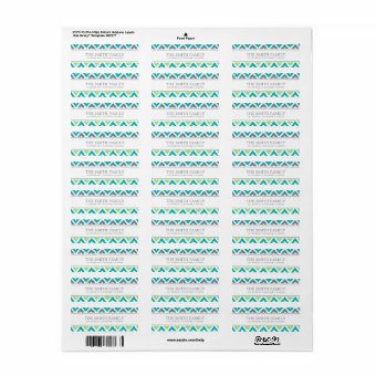 Gray Teal Green Zigzag Tribal Pattern Label | Zazzle