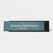 Gray Text on Chalkboard Desk Name Plate | Zazzle