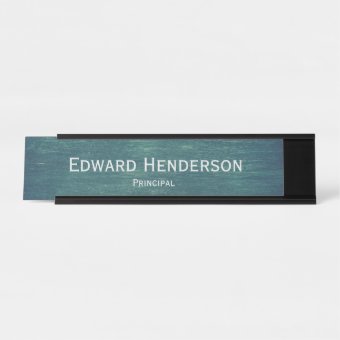 Gray Text on Chalkboard Desk Name Plate | Zazzle