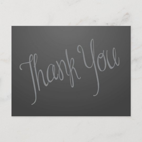 Gray Thank You Post Card | Zazzle.com
