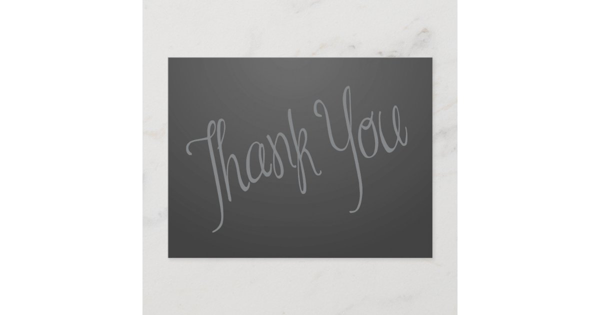 Gray Thank You Post Card | Zazzle