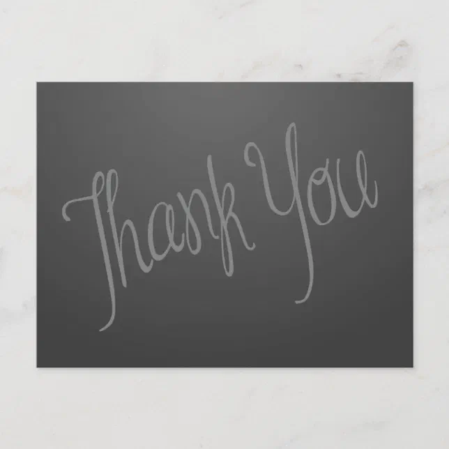 Gray Thank You Post Card | Zazzle