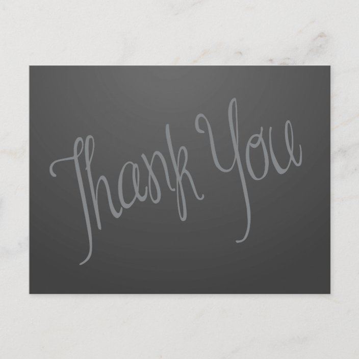 Gray Thank You Post Card | Zazzle.com