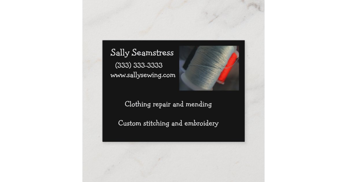 Gray thread business card | Zazzle