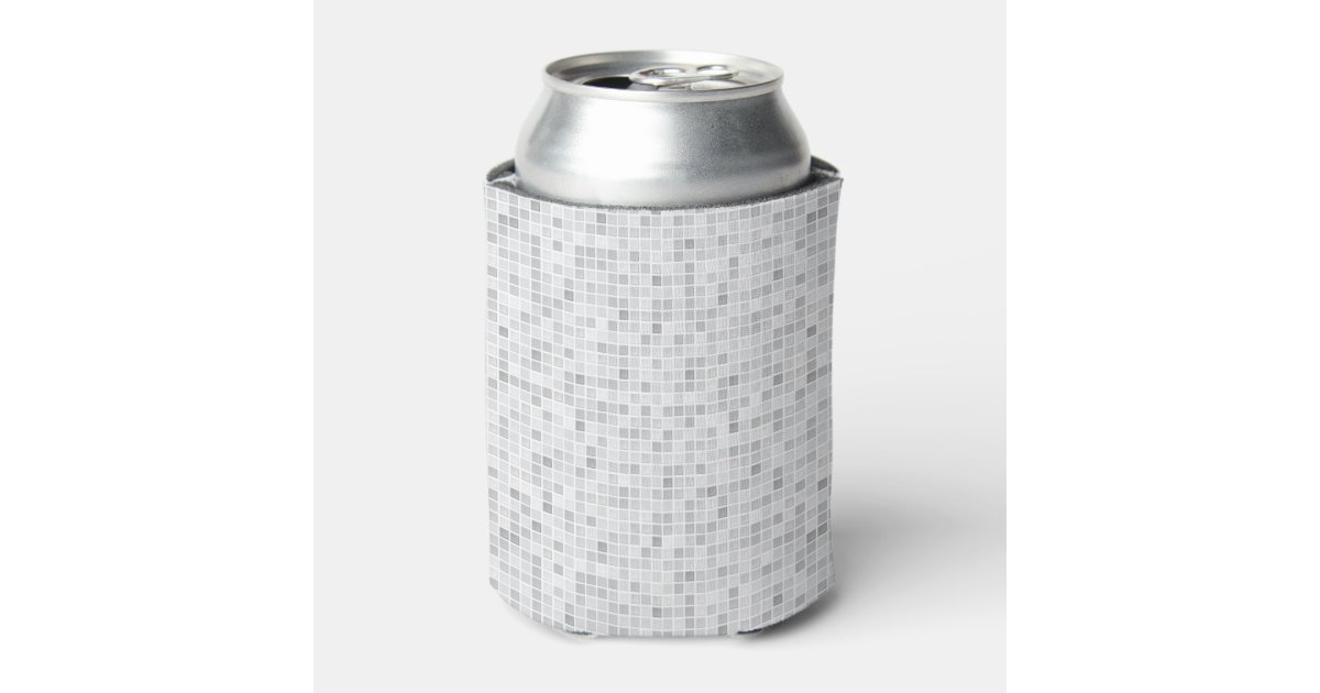Gray Tiles Pattern Can Cooler | Zazzle