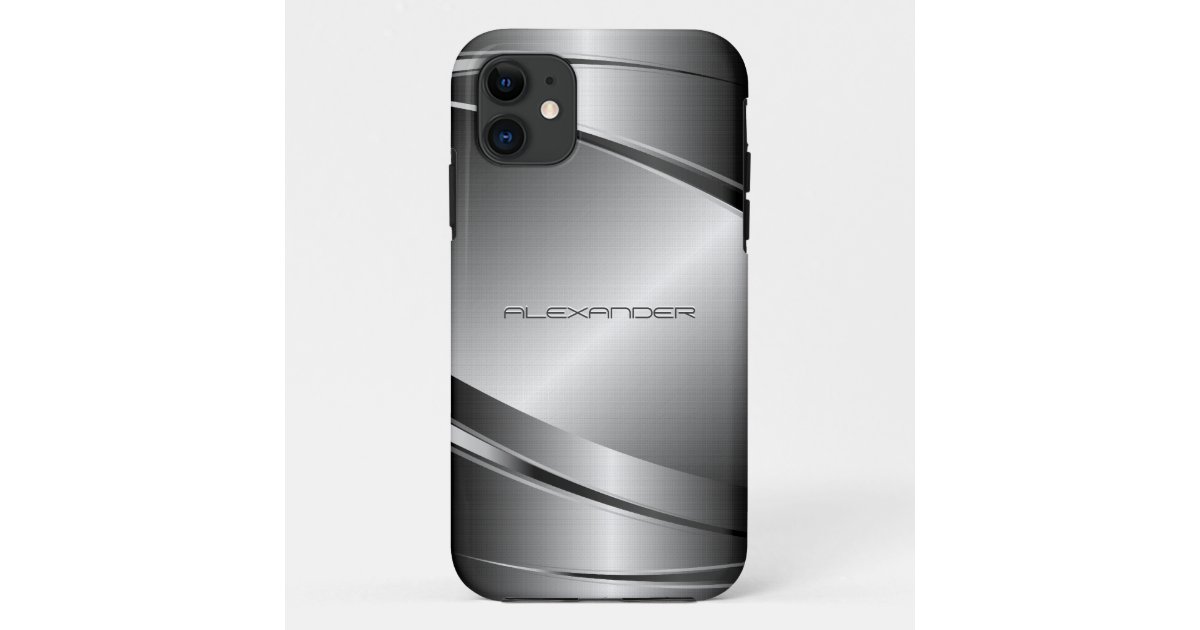 Gray Tones Stainless Steel Metalli Look- Monogram Case-Mate iPhone Case ...