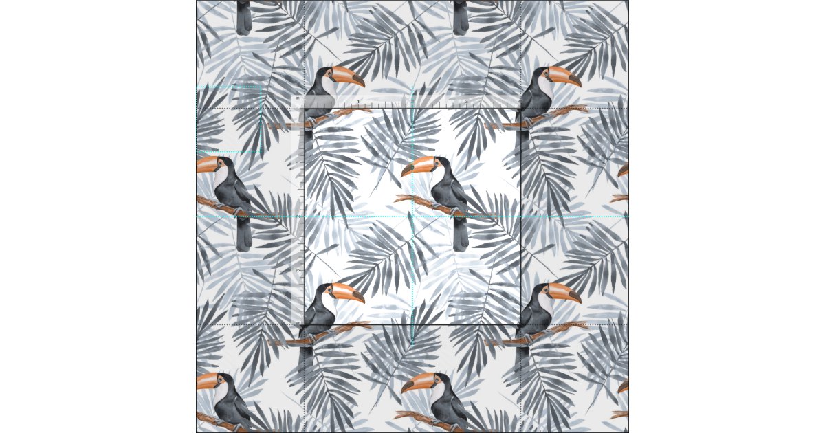 Gray Toucan Fabric | Zazzle