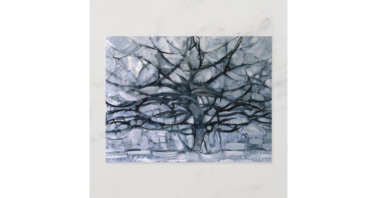 Gray Tree - Piet Mondrian - Abstract Art Postcard | Zazzle