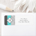 Gray Turquoise Block Stripes Label | Zazzle