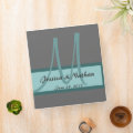 GRAY & TURQUOISE Customizable Wedding Binder | Zazzle