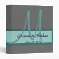 GRAY & TURQUOISE Customizable Wedding Binder | Zazzle