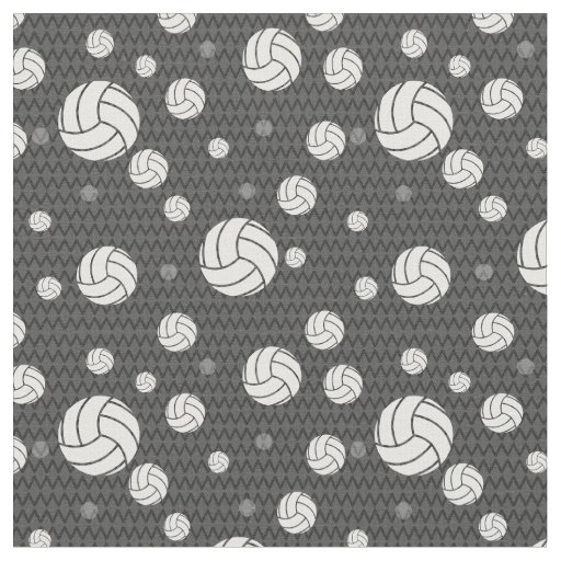 Gray Volleyball Chevron Patterned Fabric | Zazzle