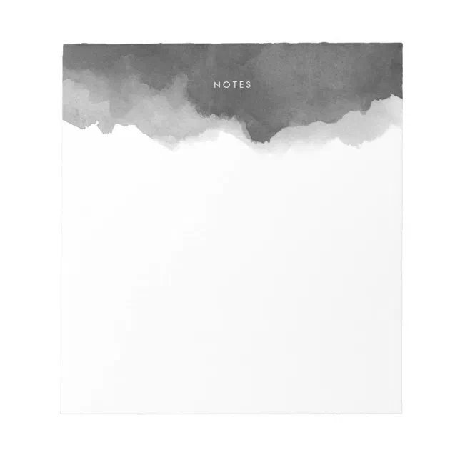 Gray Watercolor Splash Personalized Notepad | Zazzle