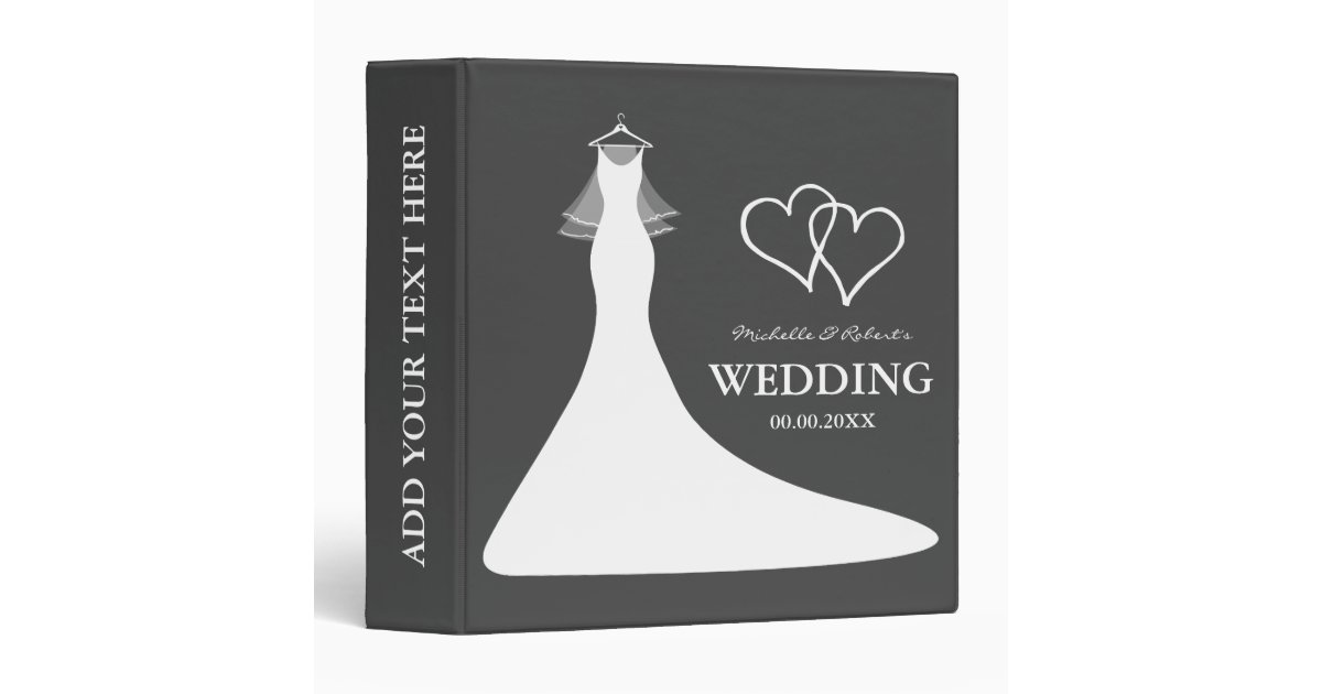 Gray wedding planner binder keepsake photo album | Zazzle