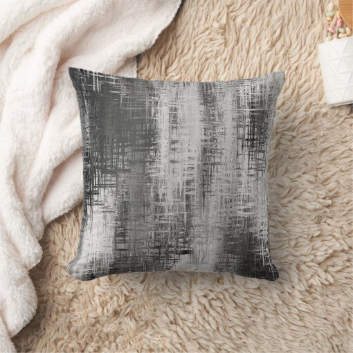 Gray/White Abstract Decor Pillow | Zazzle