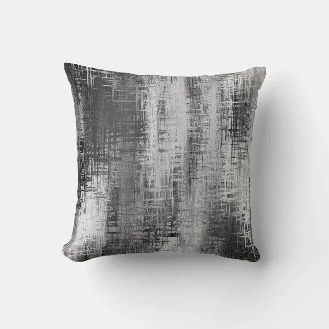 Gray/White Abstract Decor Pillow | Zazzle