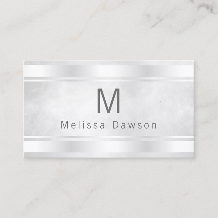Gray White and Silver Bar Borders Professional Business Card | Zazzle.com