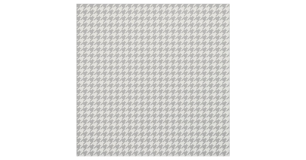 Gray White Houndstooth Pattern Fabric | Zazzle