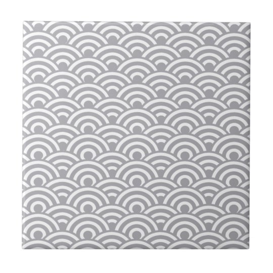 Gray White Japanese Wave Pattern Tile | Zazzle.com