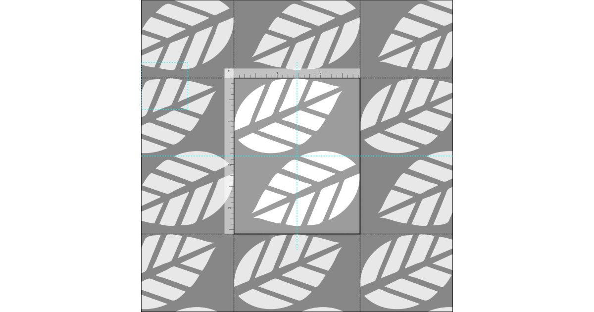 Gray white leaves pattern fabric | Zazzle